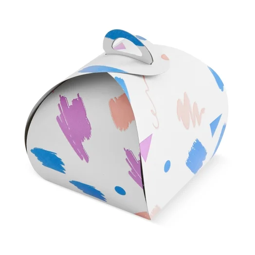 Cutii prăjituri ovale, "Color", din carton, imprimate | Evamar.ro