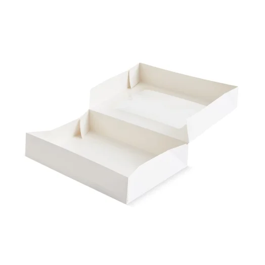 Cutii prăjituri albe, cu fereastră, din carton | Evamar.ro